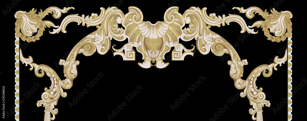 Decorative elegant luxury design.Vintage elements in baroque, rococo ...