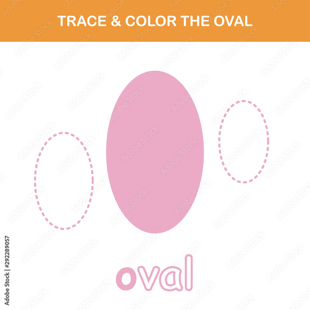 Trace & color shape worksheet. Easy worksheet, for children in ...