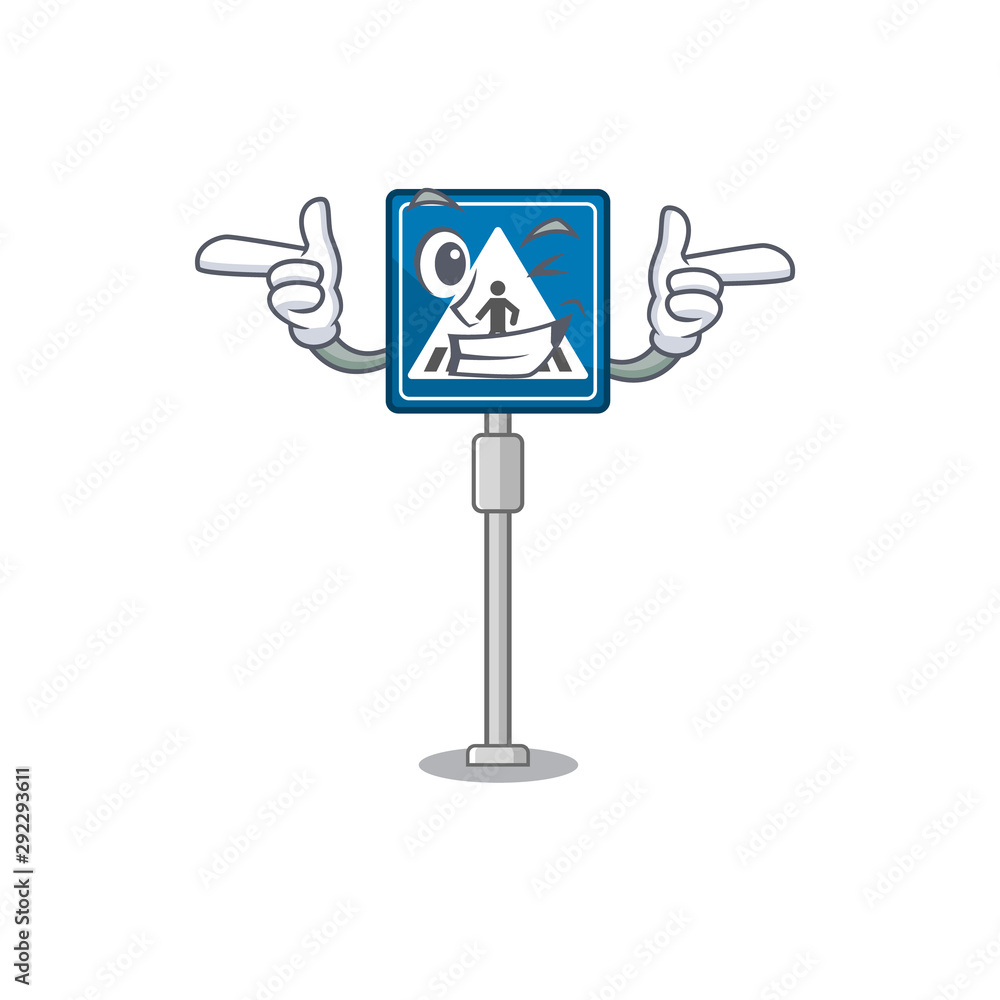 Wink crosswalk sign isolated in the cartoon Stock Vector | Adobe Stock