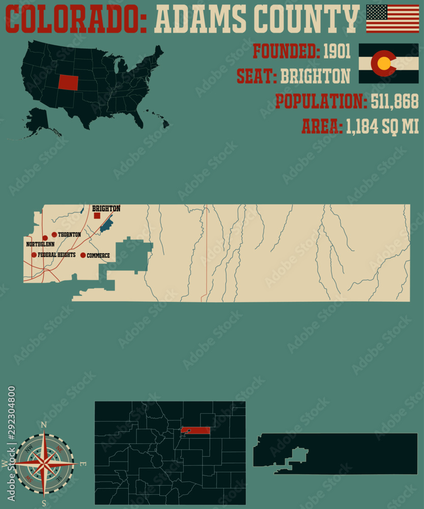 Adams County Colorado Map