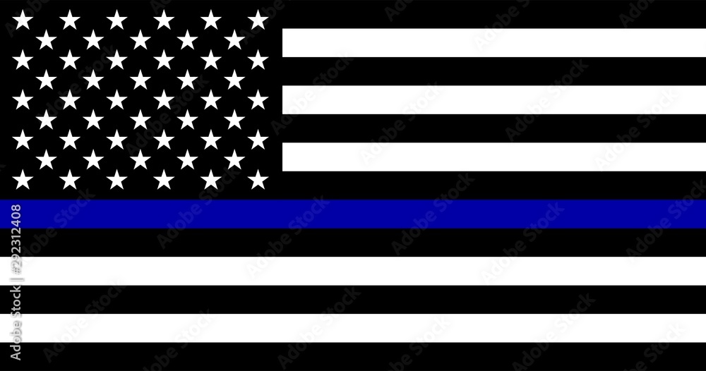 Police Blue Line American Flag American Flag With Police Blue Line