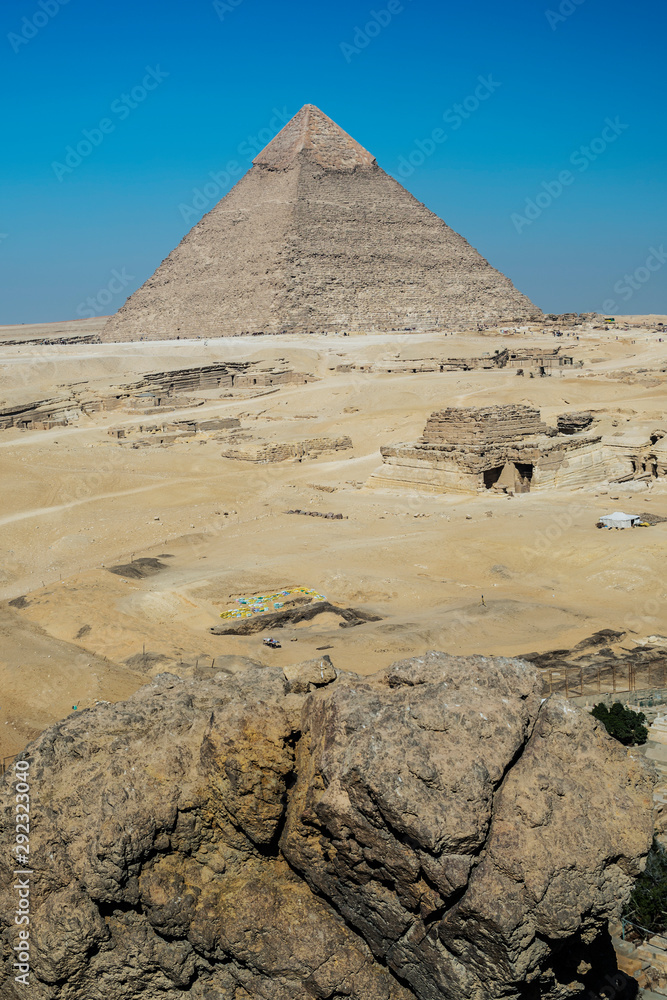 Archaeology excavations around the ancient pyramids at the Giza plateau ...
