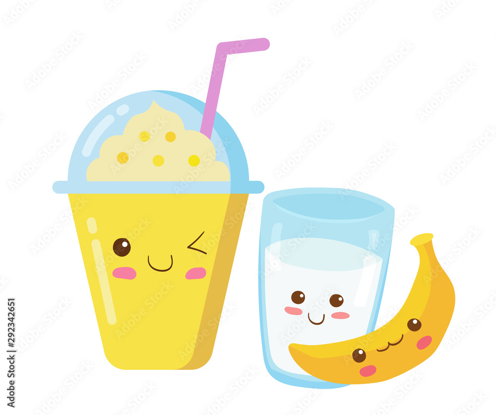 Iced Fruits & Vegetables Smoothie in a plastic cup with rich foam ...