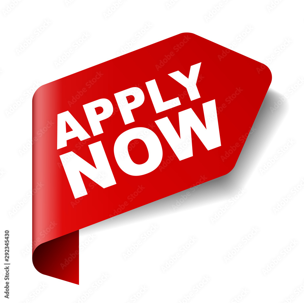 red vector banner apply now Stock Vector | Adobe Stock