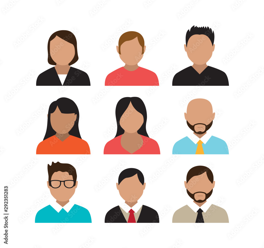 group of people avatar character Stock Vector | Adobe Stock
