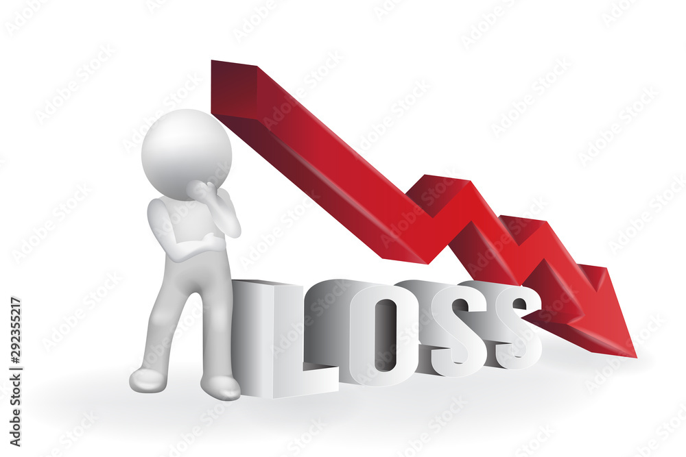 3d Small People - loss graph symbol logo vector design Stock Vector ...