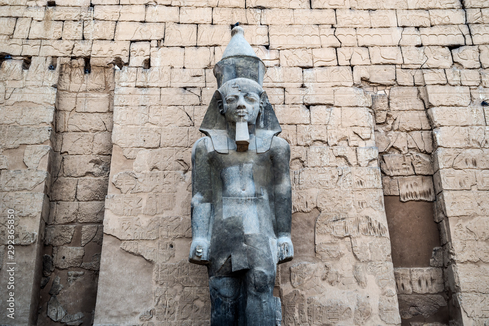 Ramses II colossus at the first pylon of Luxor Temple, Luxor, Egypt ...