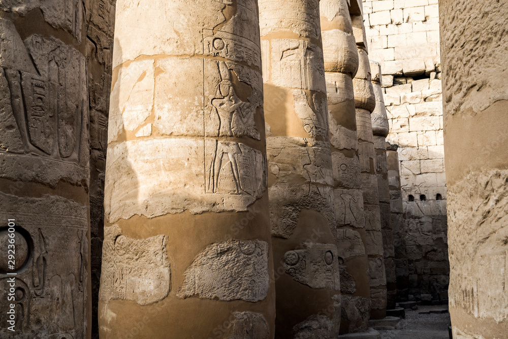 Colonnade pillars of Amenhotep III, Luxor Temple, Luxor, Egypt Stock ...