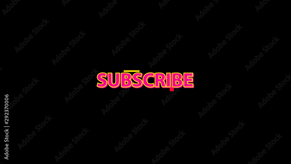 Glitch Subscribe Button Stock Template | Adobe Stock