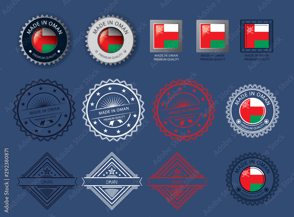 Made in Oman seal, Omani flag and color --Vector Art-- Stock Vector ...