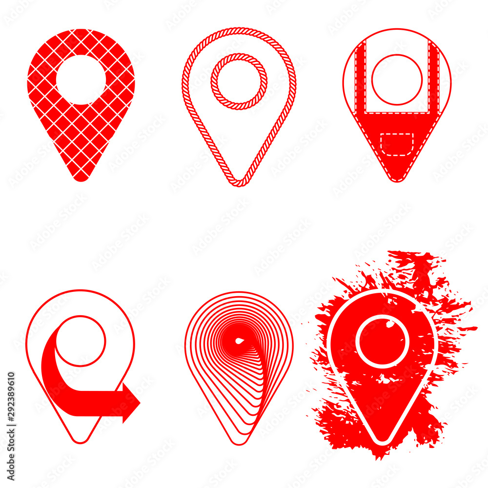 Geolocation icon pack. Set of Geolocation signs in different style for ...