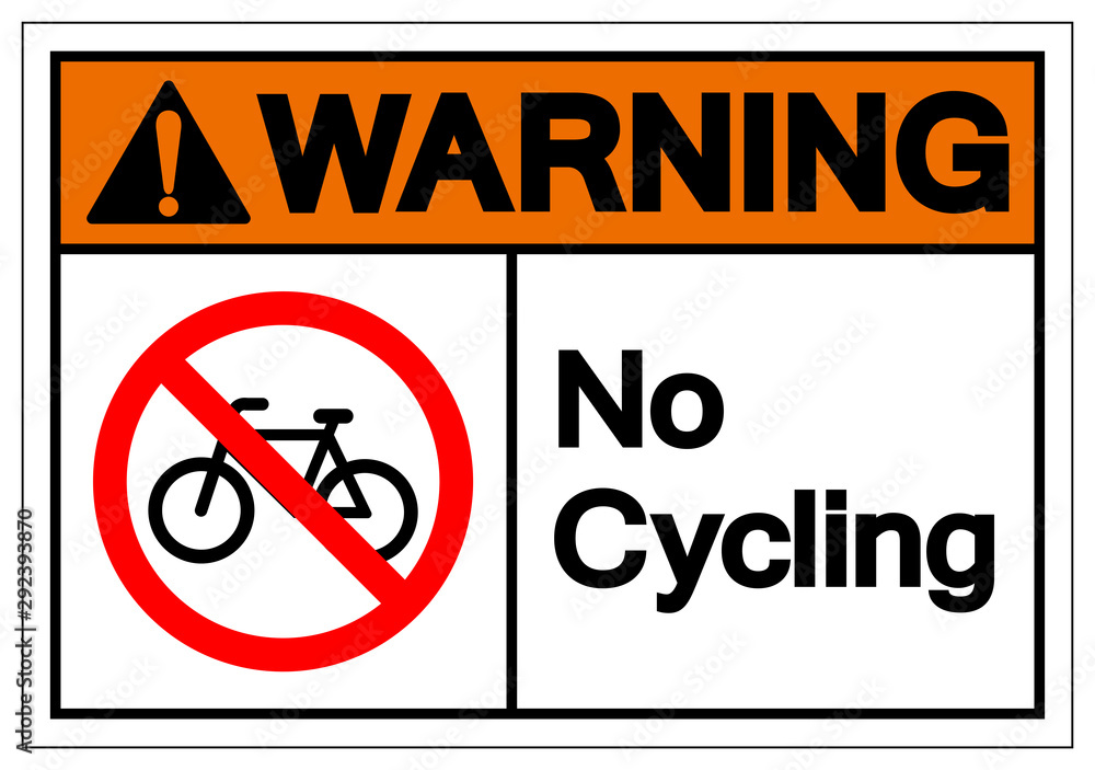 Warning No Cycling Symbol Sign, Vector Illustration, Isolated On White ...