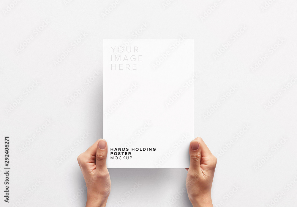 Hands Holding Paper Mockup Stock Template | Adobe Stock