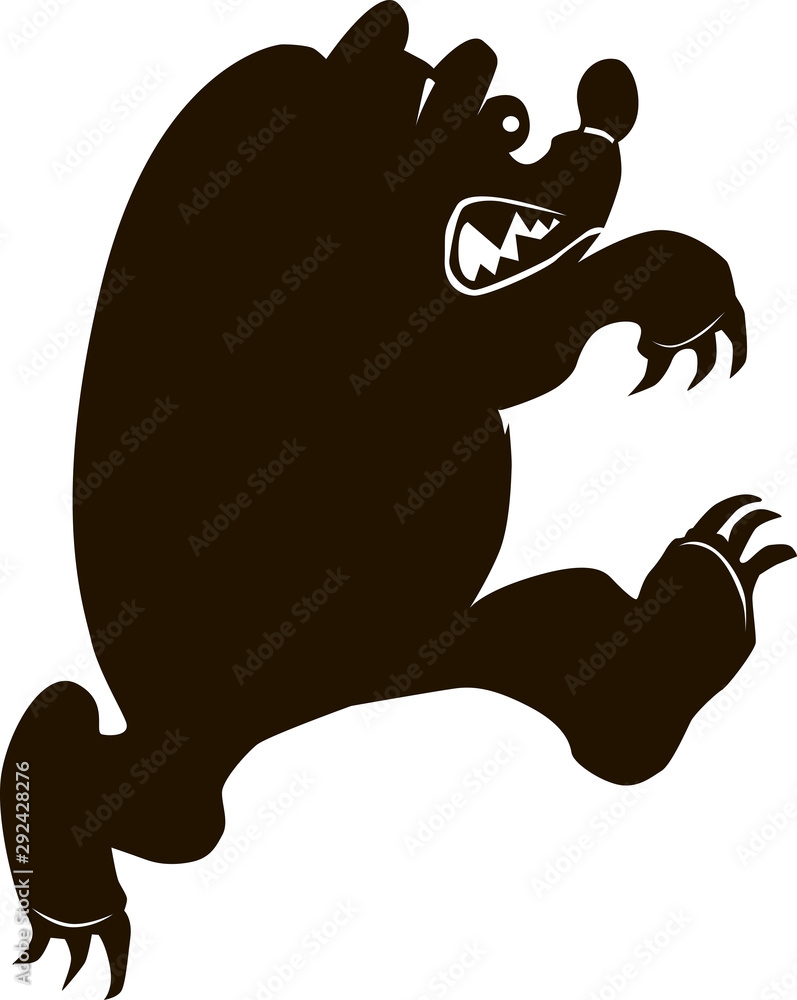Attacking Bear Silhouette