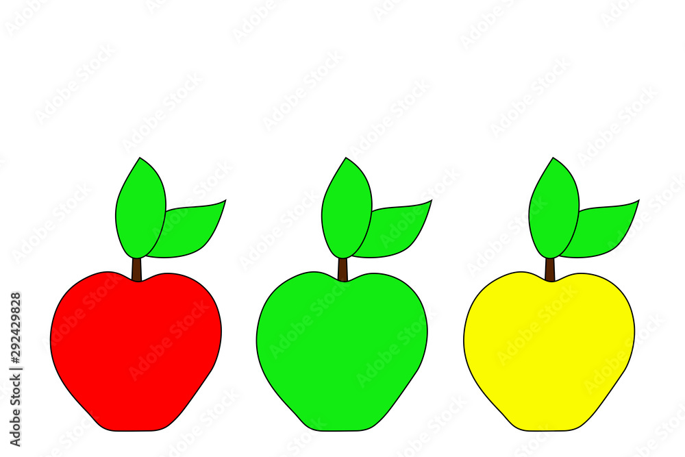 Three Apples Clipart