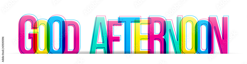 Good Afternoon colorful letters isolated on a white background. Vector ...