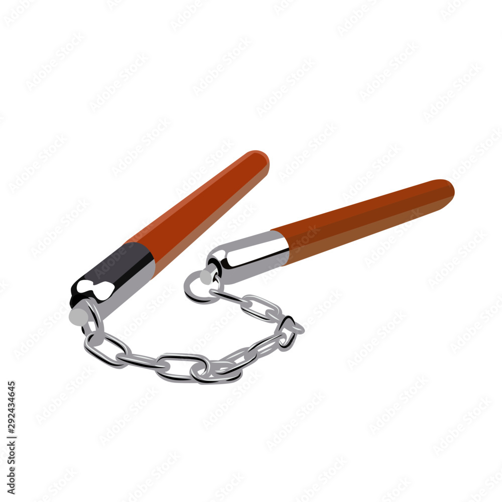 nunchaku realistic vector illustration isolated Stock Vector | Adobe Stock
