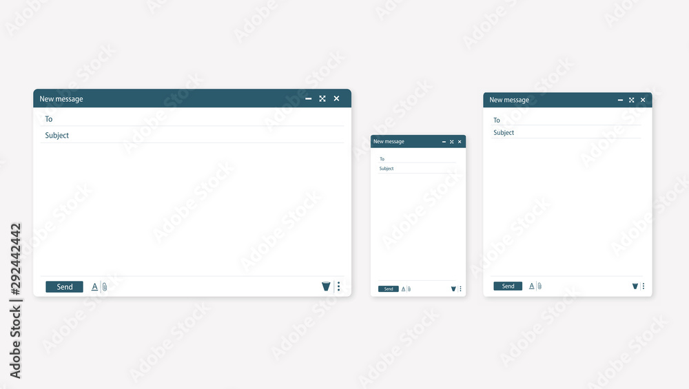 Open new email window. Design a simple blank web page. Template Send ...