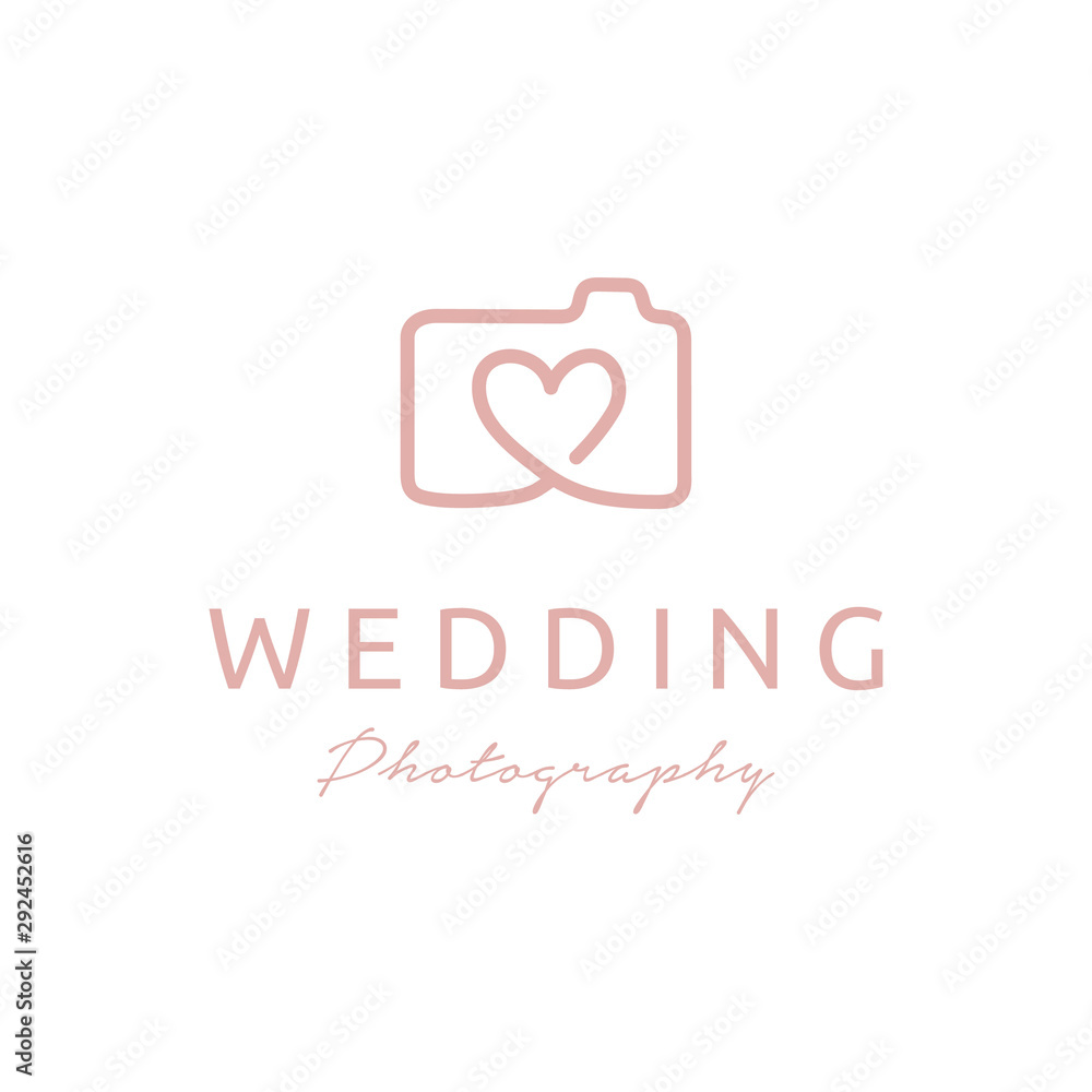 Camera and Heart symbol for Wedding photography logo Stock Vector ...