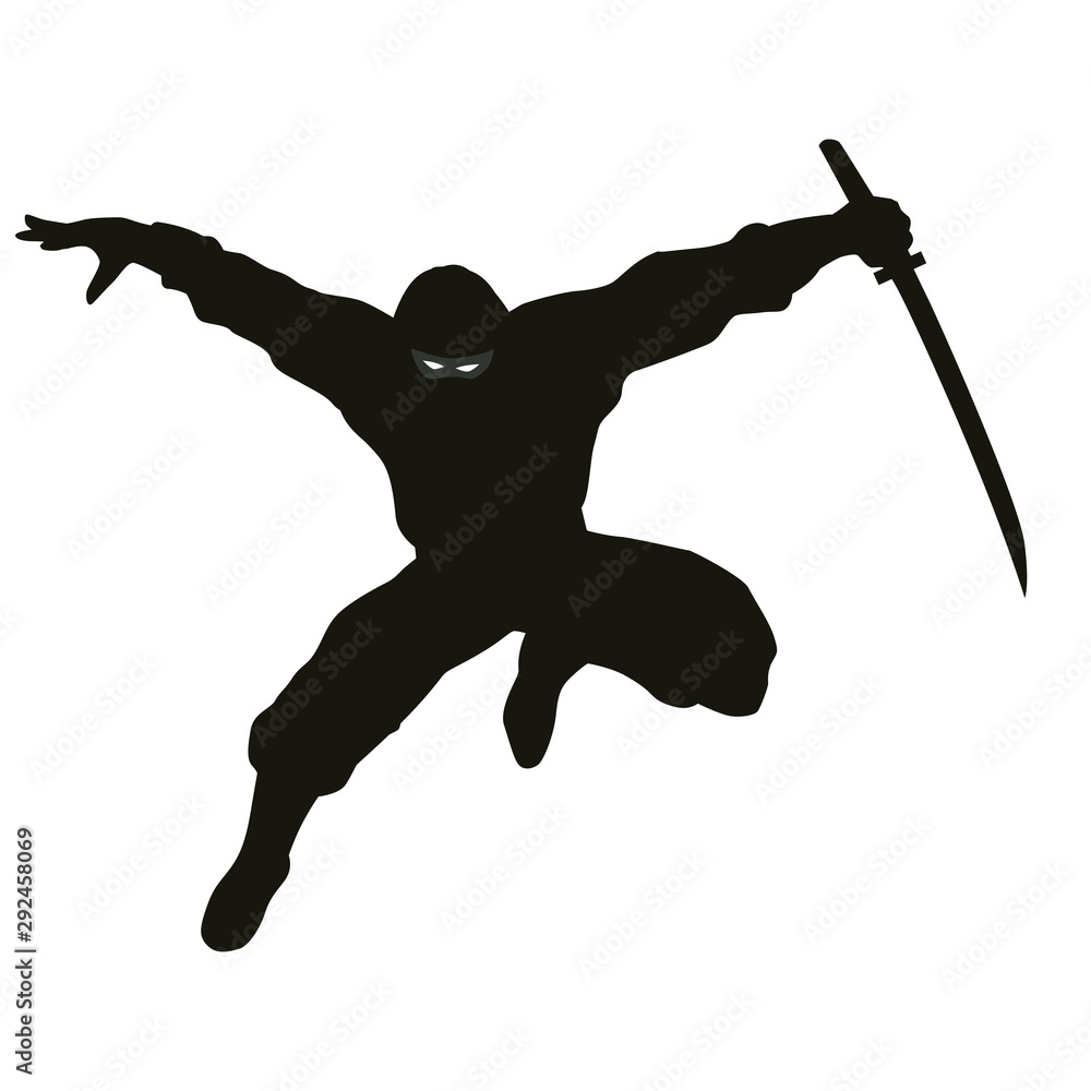 Ninja Silhouette Stock Vector | Adobe Stock