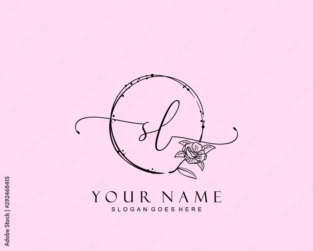 Vetor de Initial SL beauty monogram and elegant logo design ...