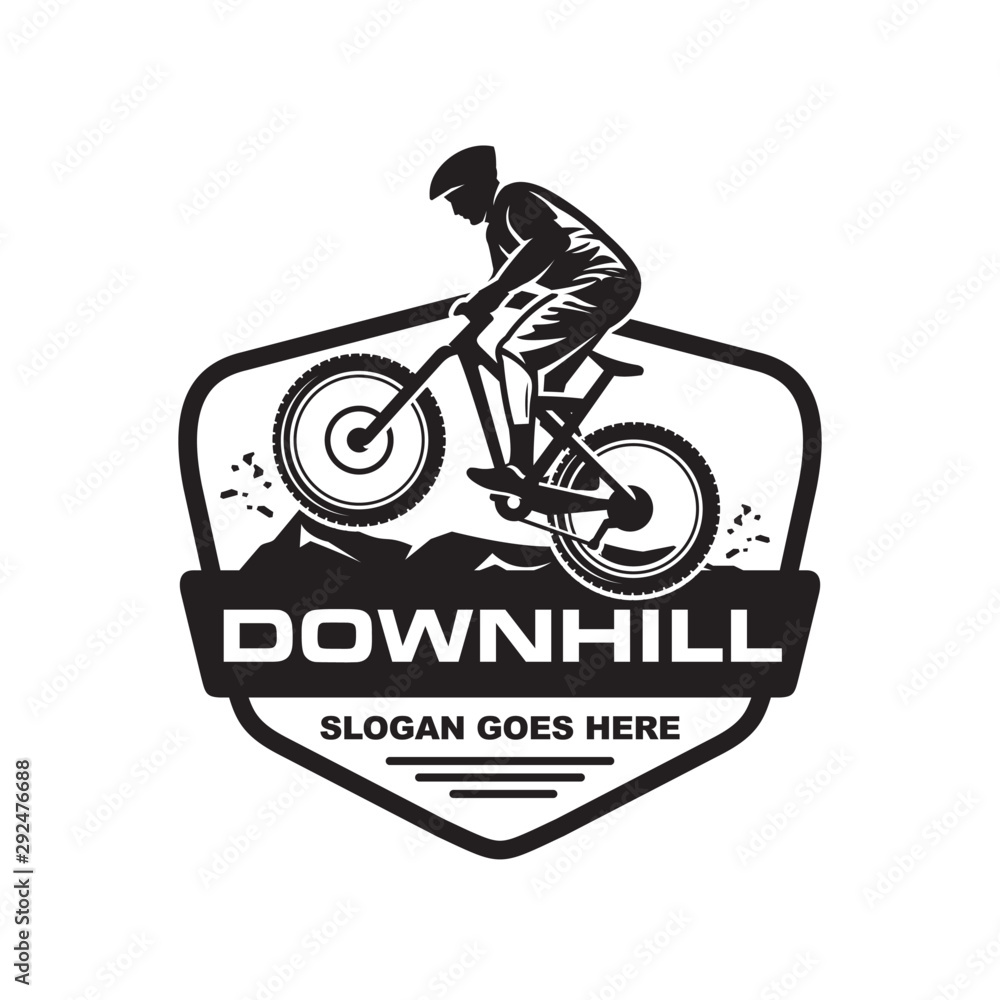 Downhill, mountain bike logo vector Stock Vector | Adobe Stock