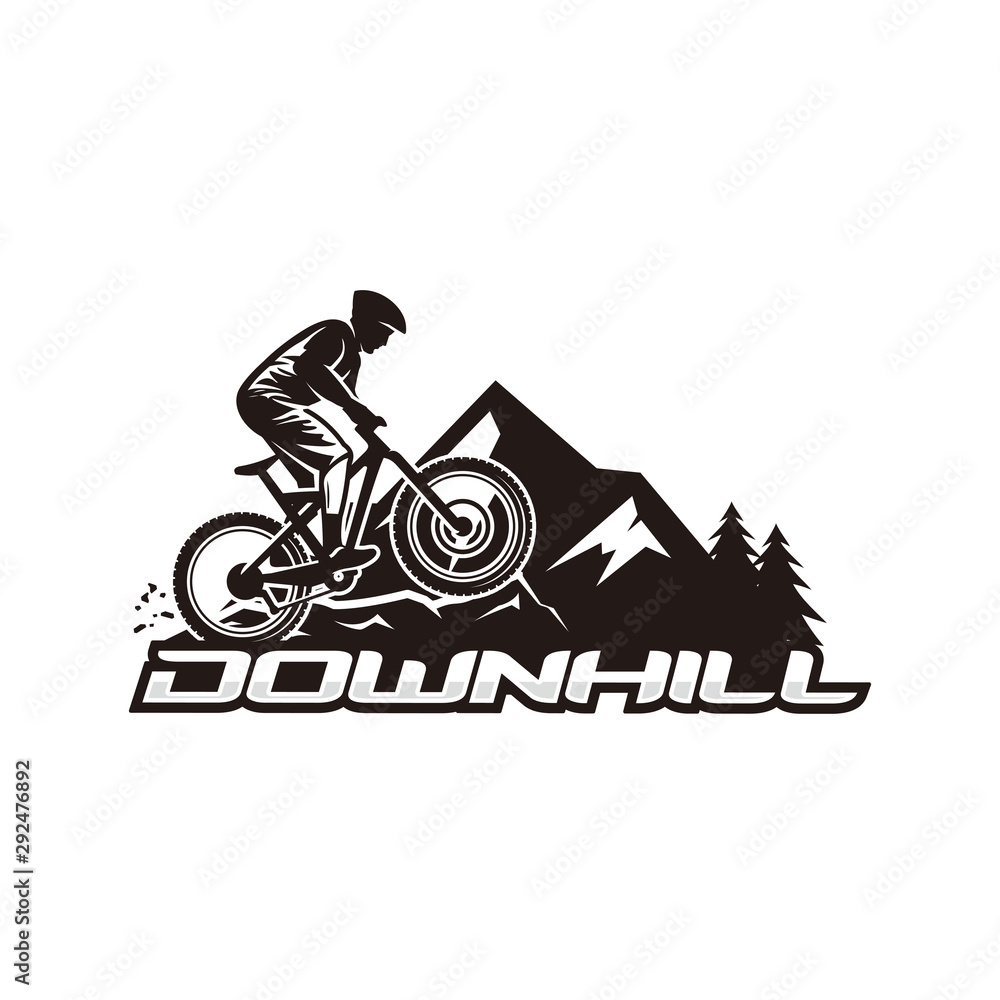 Premium Vector Downhill Bicycle Logo Vector