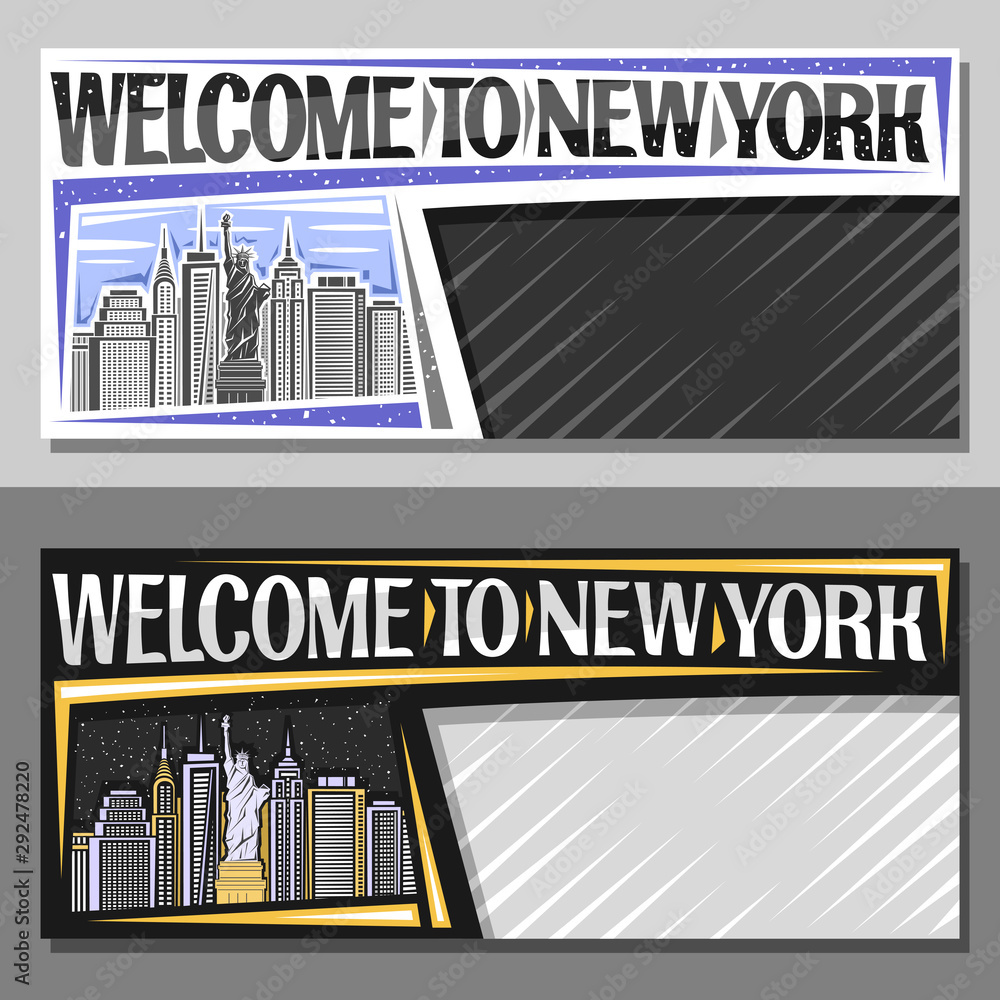 Vector layouts for New York City with copy space, decorative sign board ...