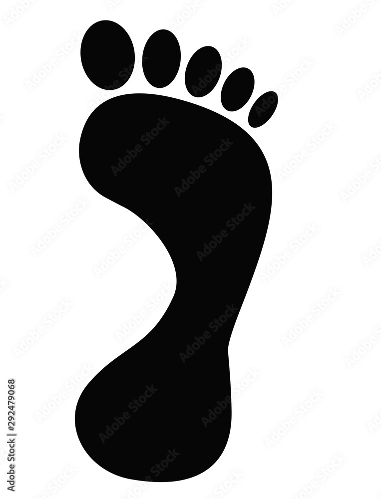 Schwarzer Fußabdruck vor weißem Hintergrund Stock Illustration | Adobe ...