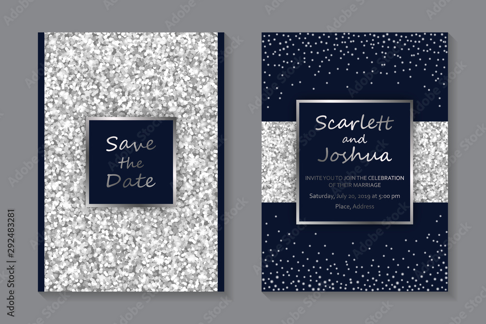 Silver And Blue Wedding Background