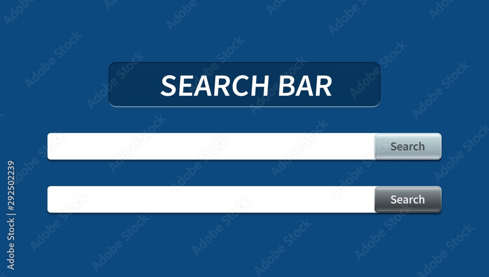 Set of trendy search bar with falling shadow and volumetric button ...