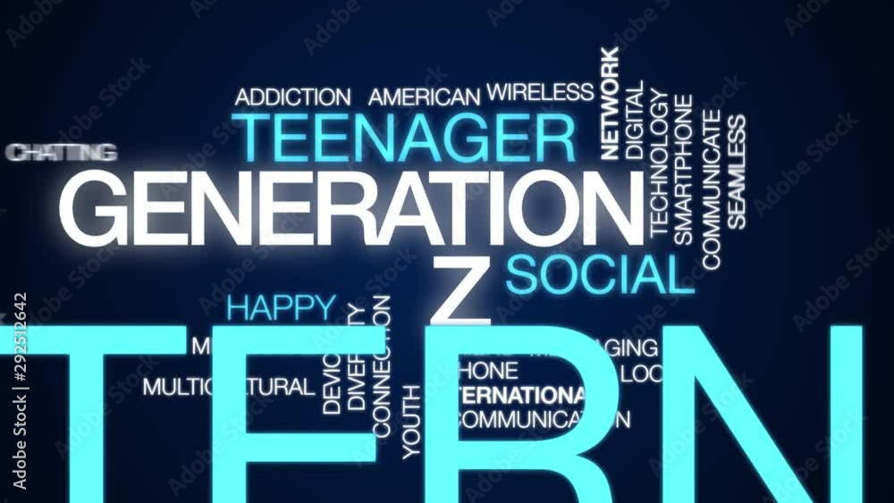 Vidéo Stock Generation Z animated word cloud. Kinetic typography ...