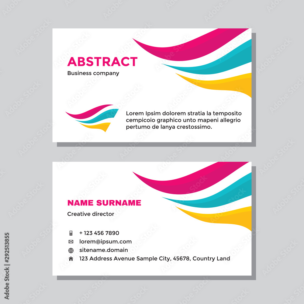 Business visit card template with logo - concept design. Abstract ...