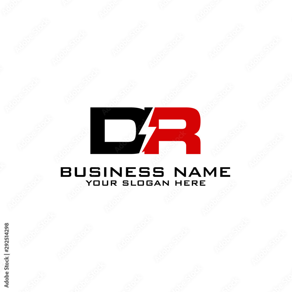 DR Initial logo concept with electric template vector Stock Vector ...