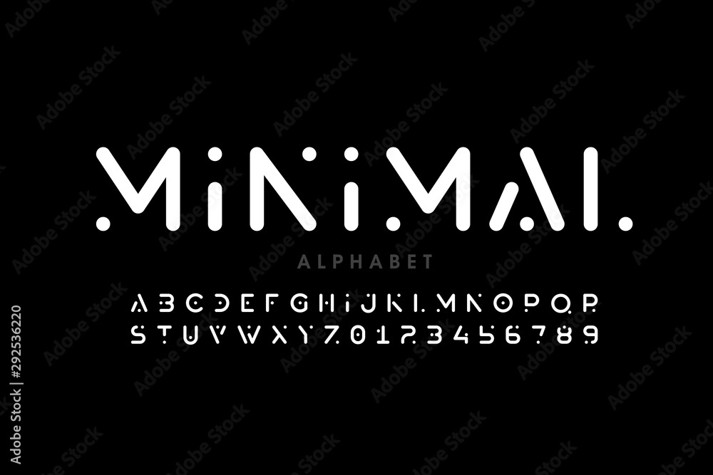 Minimal style font, alphabet letters and numbers Stock Vector | Adobe Stock