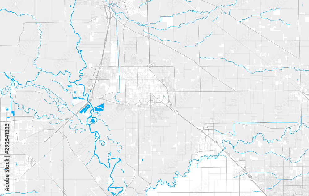 Rich detailed vector map of Manteca, California, USA Stock Vector ...