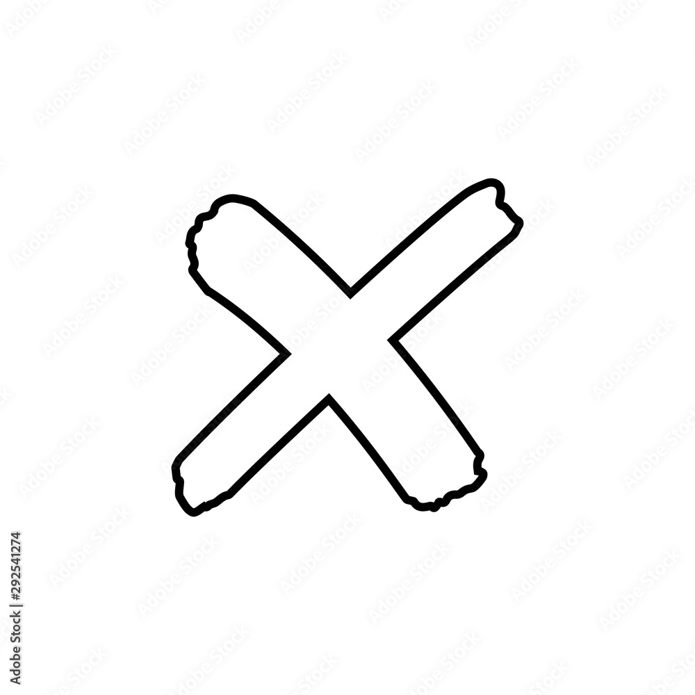 Cross outline sign or x mark icon. No symbol Stock Vector | Adobe Stock