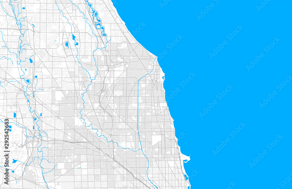 Rich detailed vector map of Evanston, Illinois, USA Stock Vector ...