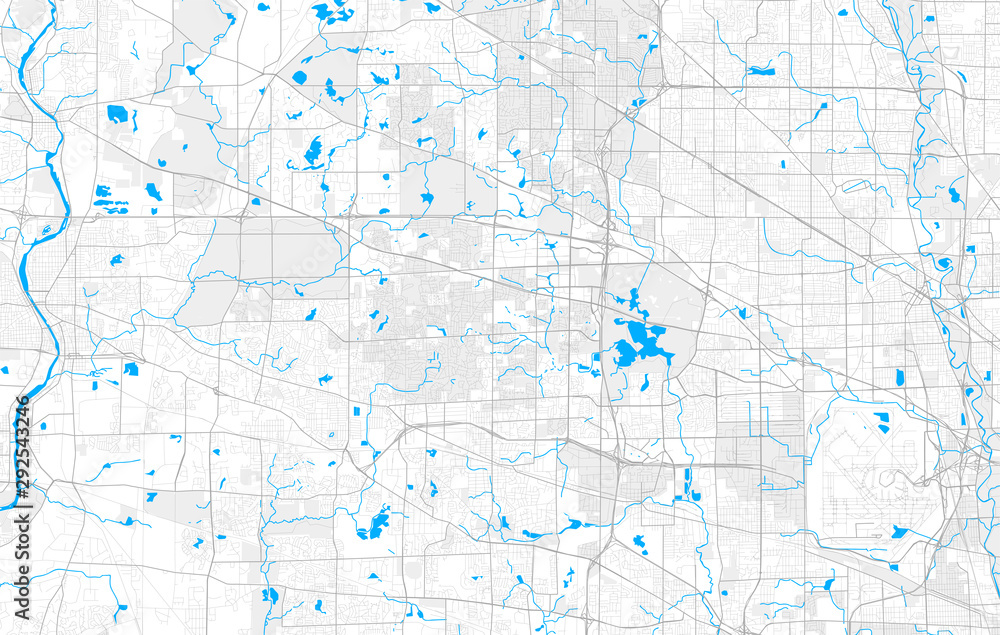 Rich detailed vector map of Schaumburg, Illinois, USA Stock Vector ...