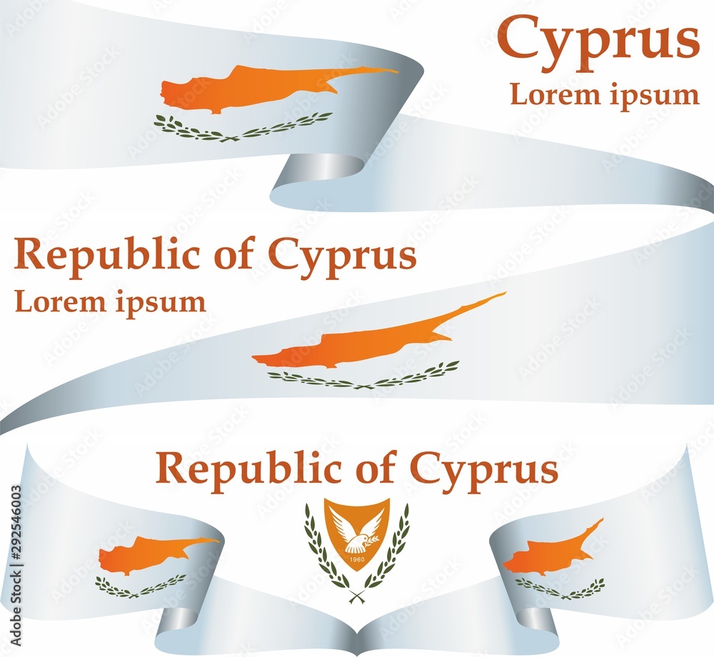 Flag of Cyprus, Republic of Cyprus. Template for award design, an ...