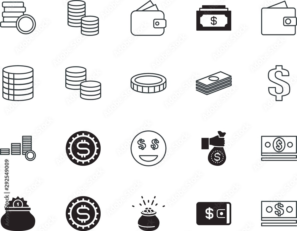cash vector icon set such as: fun, mobile, yellow, human, banknote ...