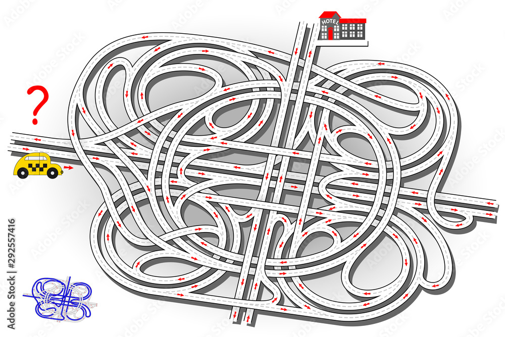 Logical puzzle game with labyrinth for children and adults. Help the ...