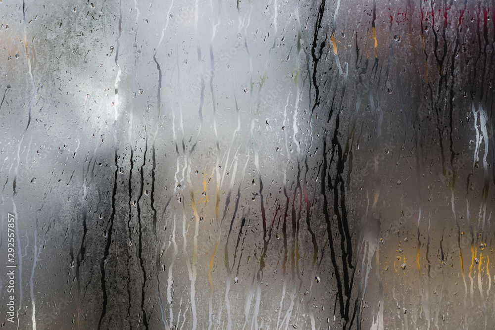 Water drop on window, blur nature background with condensation, high ...