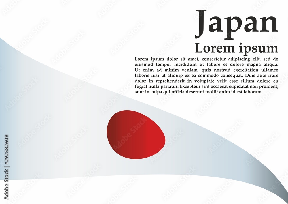 Flag of Japan, Land of the Rising Sun. Template for award design, an ...