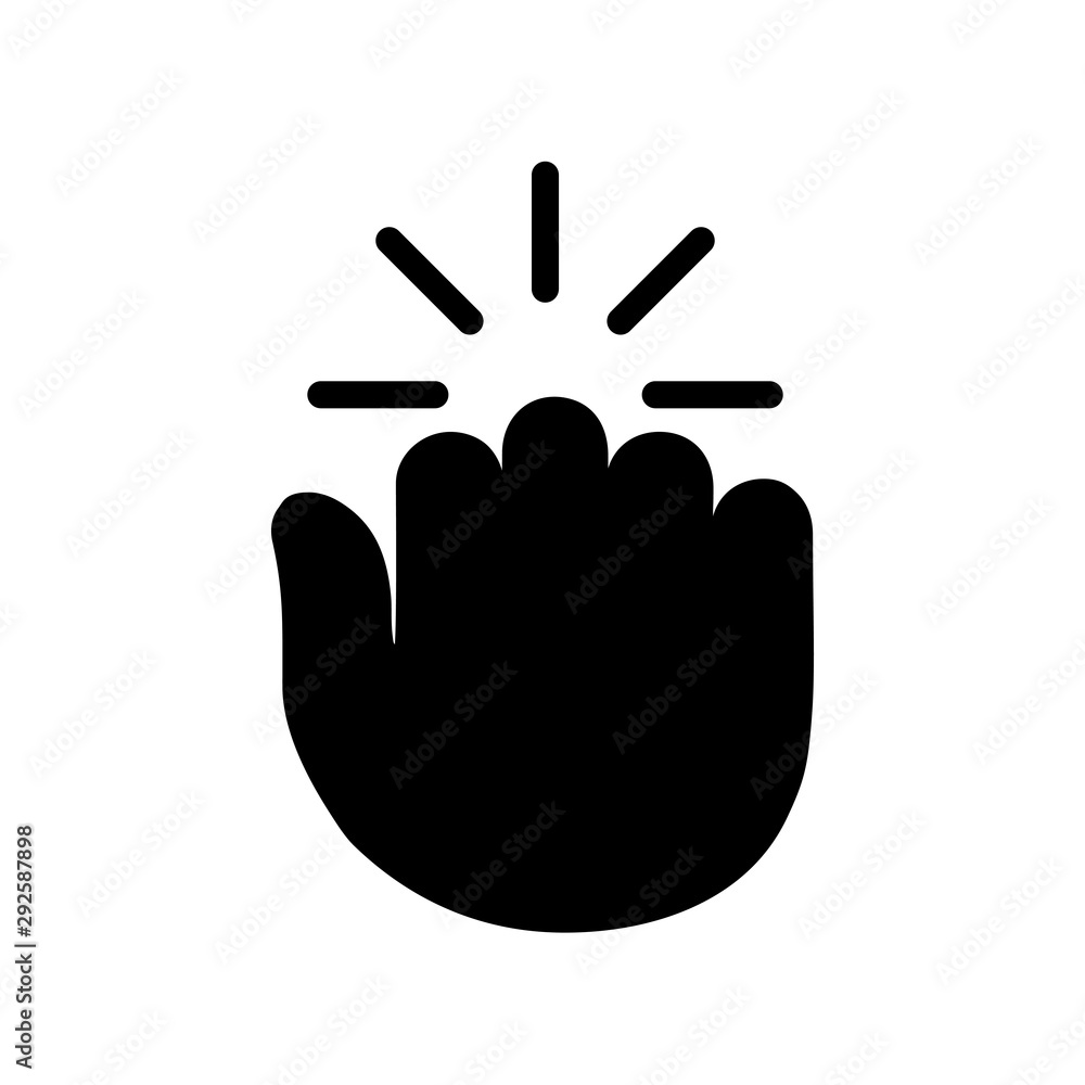 Hand knocking on door logo icon, fist knocking sign - vector Stock ...