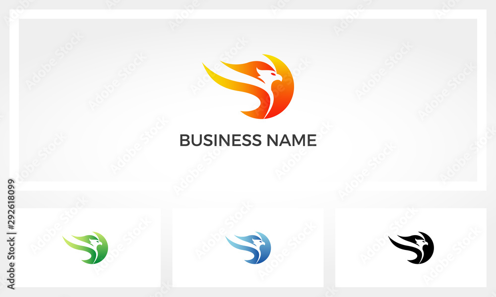 Bird Indside Fire Flame Logo Design Stock Vector | Adobe Stock