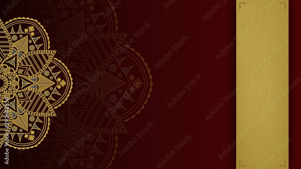 Horizontal background with oriental round pattern and texture of old ...