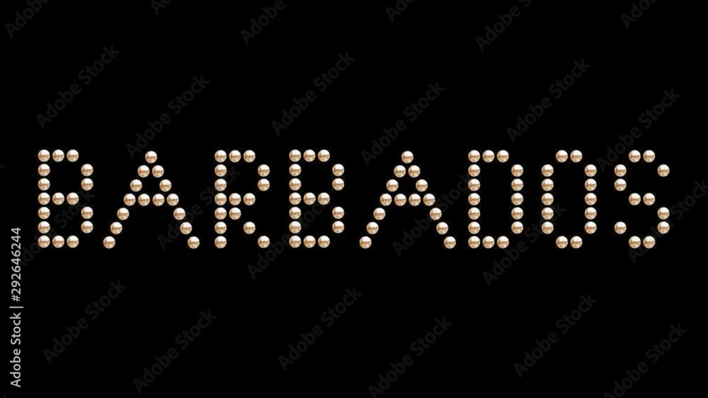 Barbados Country name Text sign title Loop animation bulbs LED pixels ...