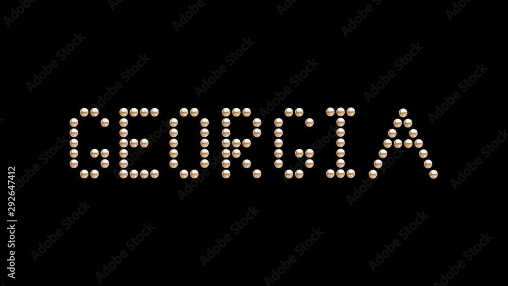 Georgia Country name Text sign title Loop animation bulbs LED pixels ...