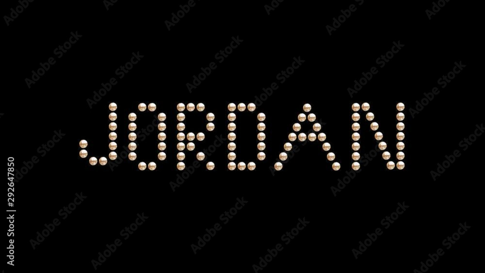 Jordan Country name Text sign title Loop animation bulbs LED pixels ...
